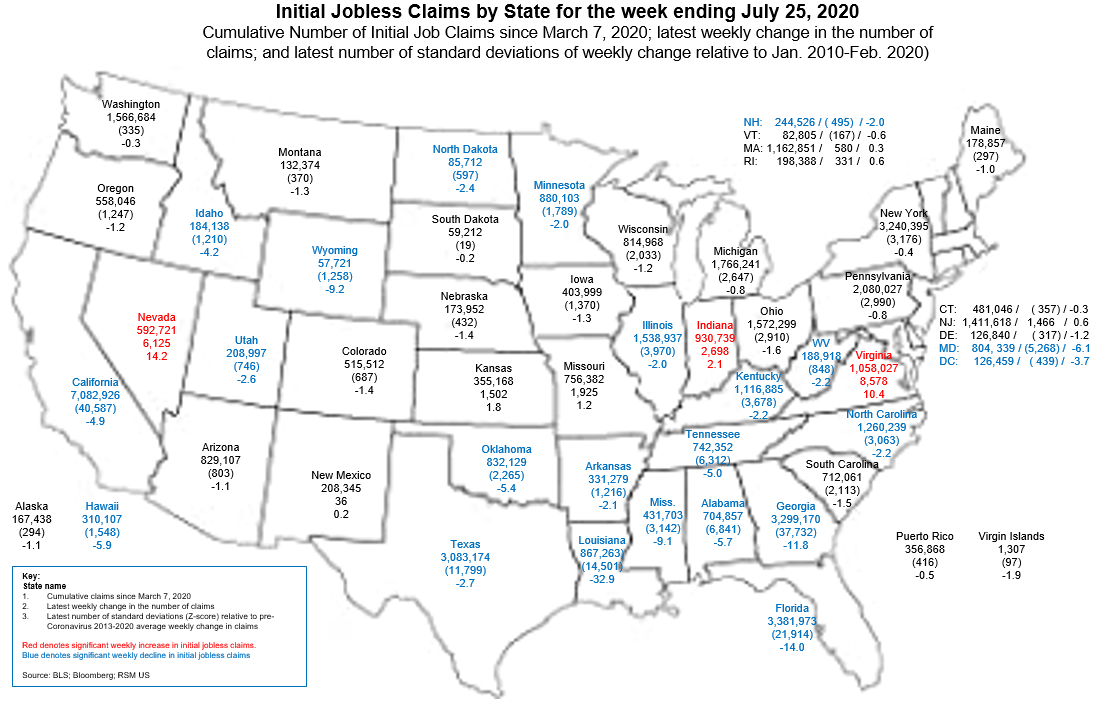 Three states report significant increases in initial jobless claims ...